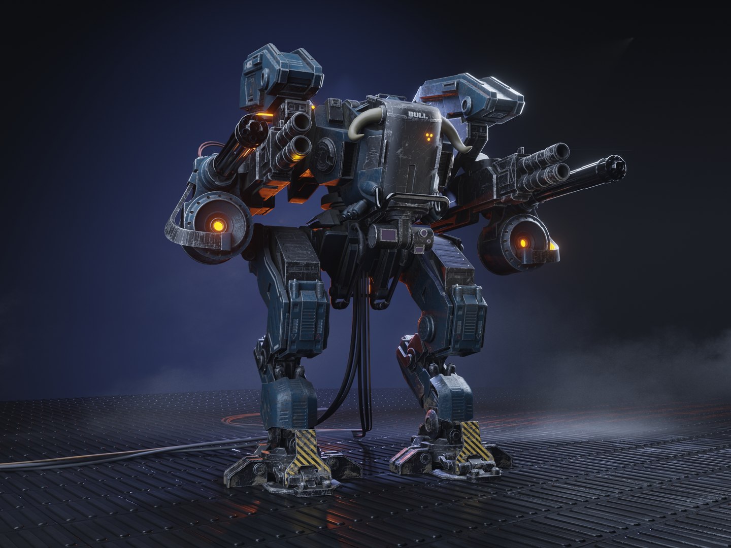 Realistic Mech in military style 3D model - TurboSquid 2153163