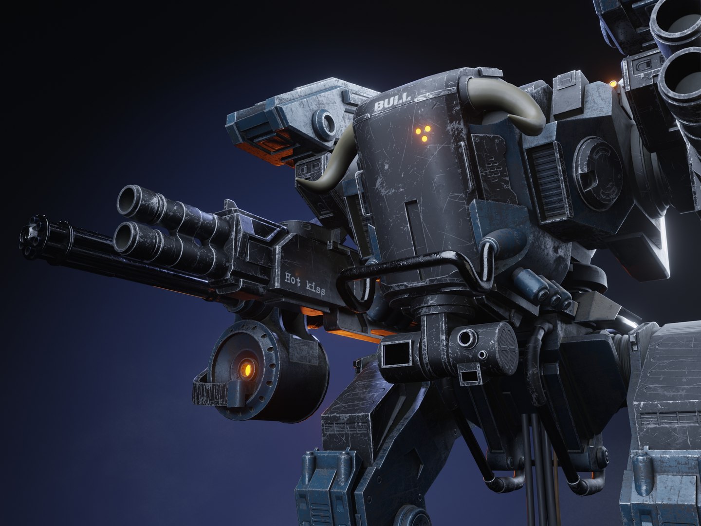 Realistic Mech in military style 3D model - TurboSquid 2153163