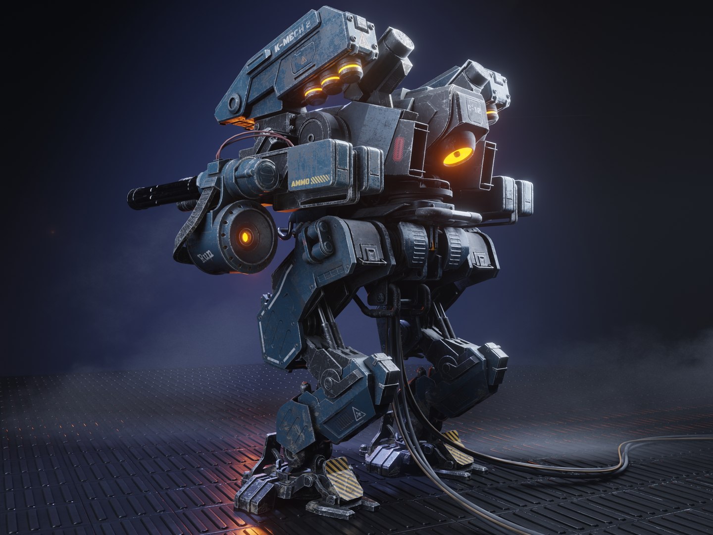 Realistic Mech in military style 3D model - TurboSquid 2153163