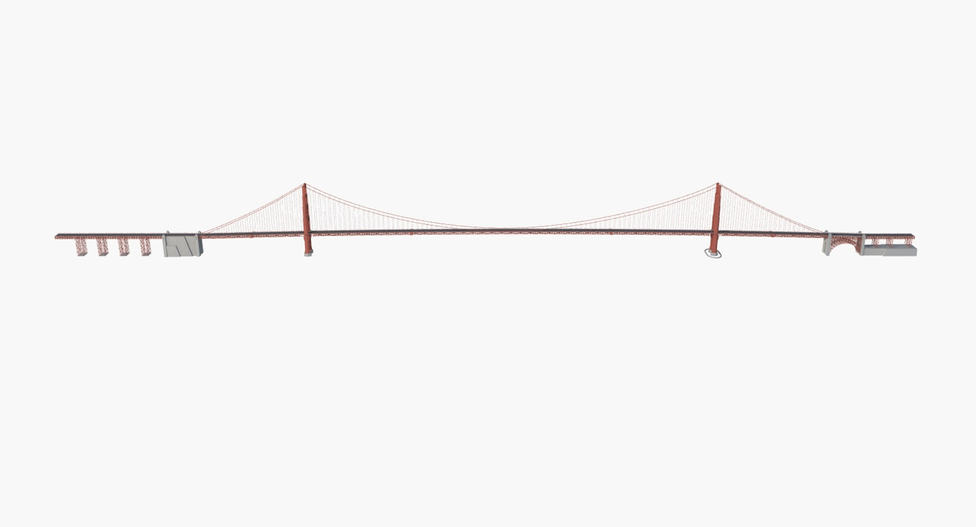 Golden Gate Bridge Side View Drawing