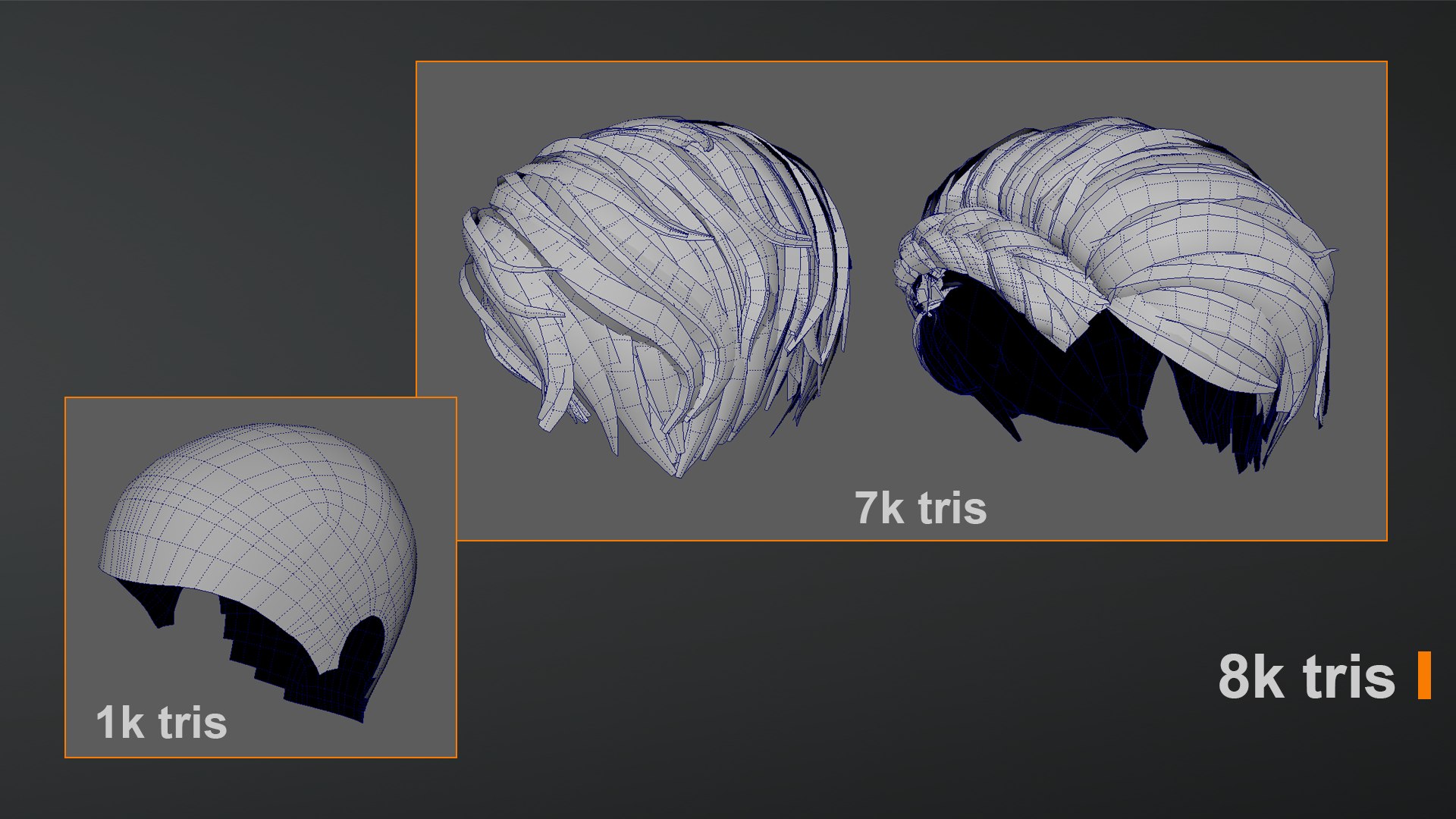 3D Model Low Poly Hair For Games - Charlize - TurboSquid 1800377