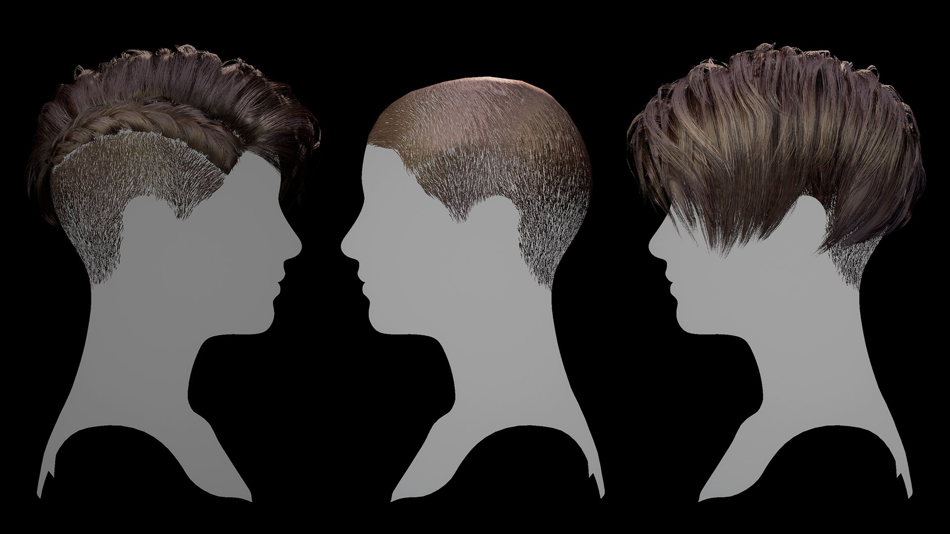3D Model Low Poly Hair For Games - Charlize - TurboSquid 1800377