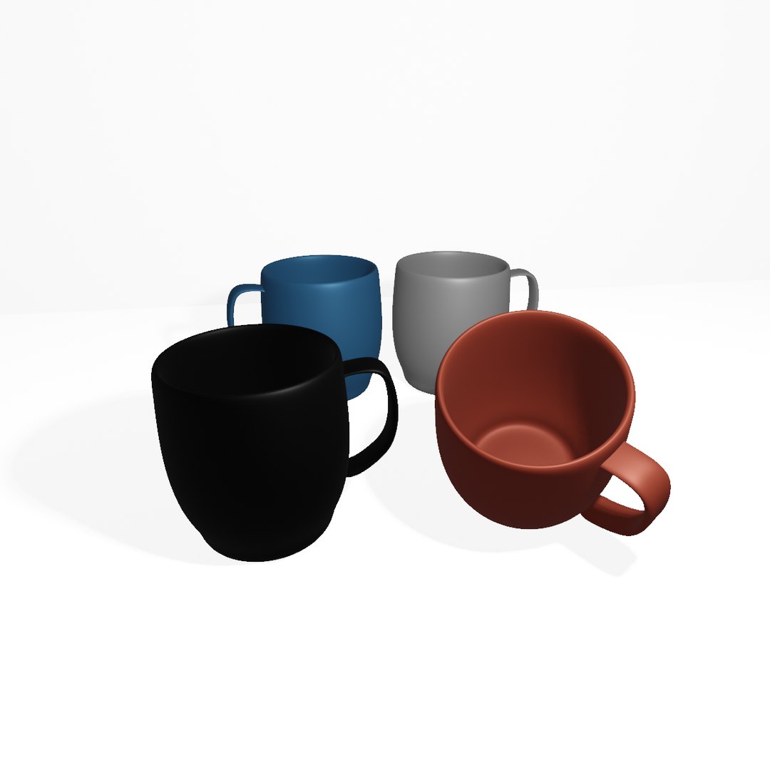 Four Color Cups 3D - TurboSquid 1836080