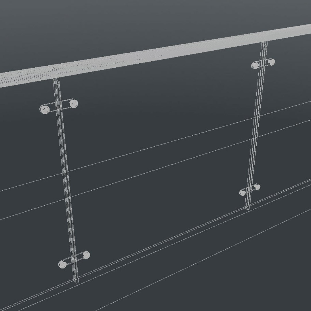 3D Stainless Steel Glass Railing - TurboSquid 1469592