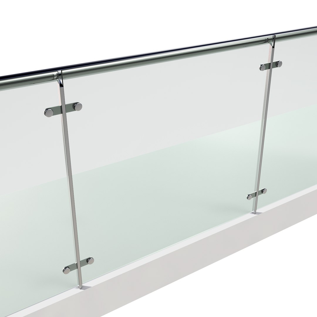 3D Stainless Steel Glass Railing - TurboSquid 1469592