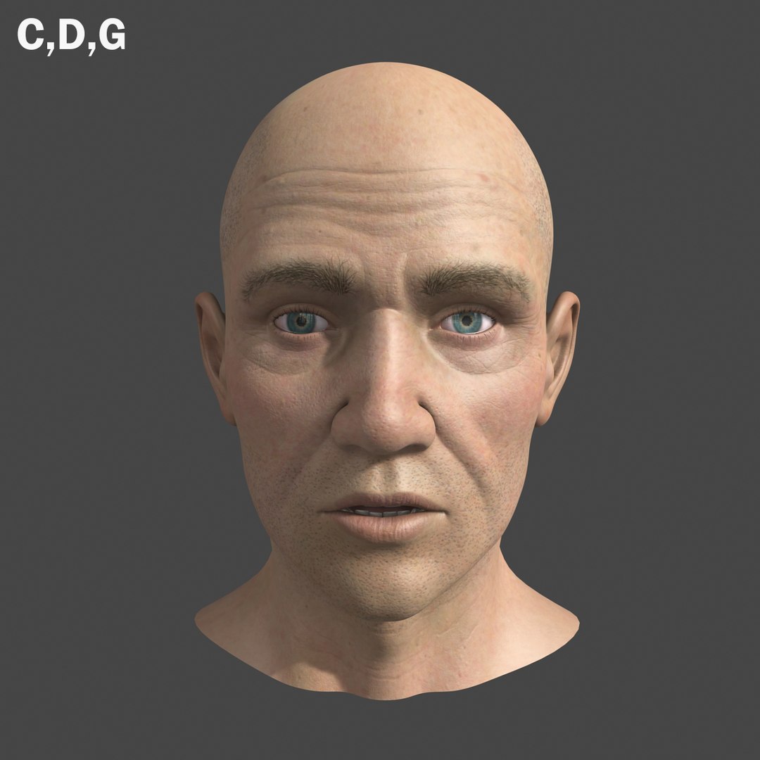 3d model male head morph targets