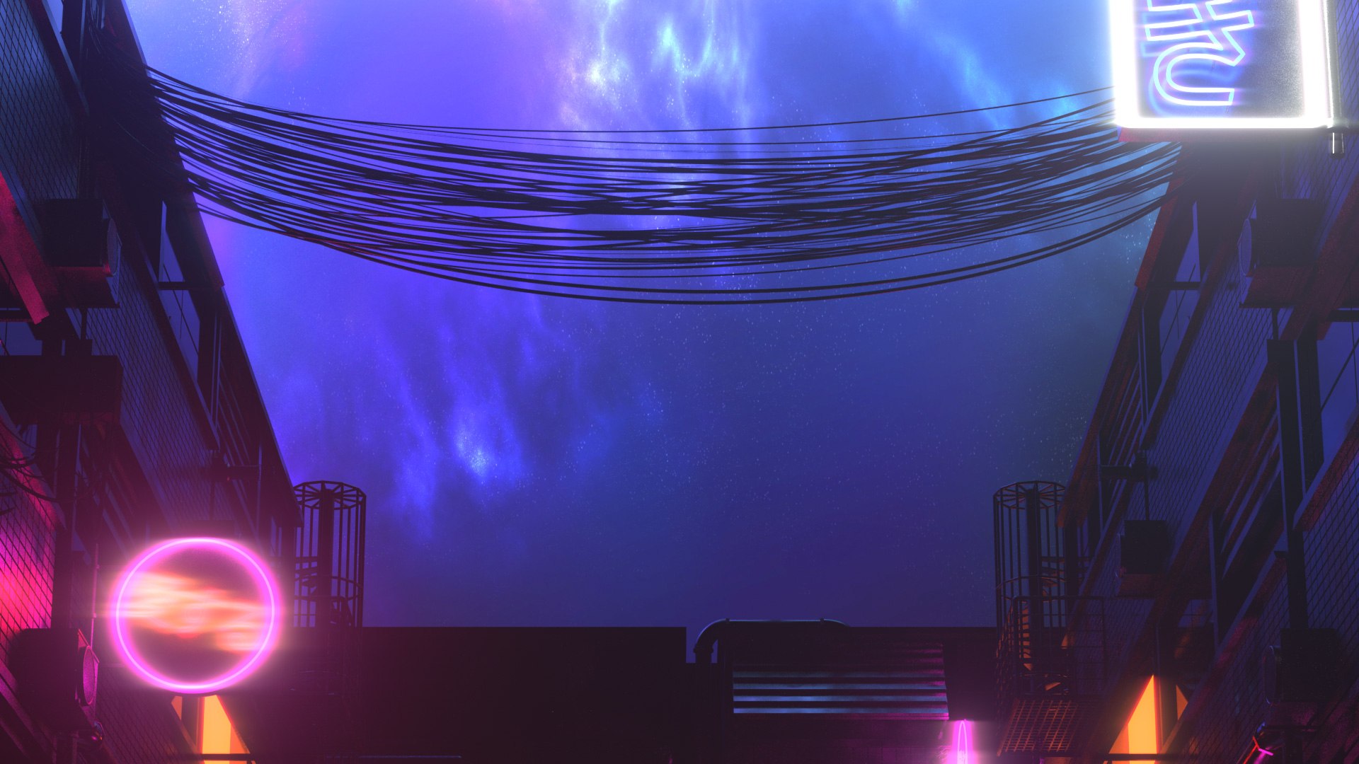 Synth Wave Style Street With Neon Glow Signs 3D Model - TurboSquid 1717827