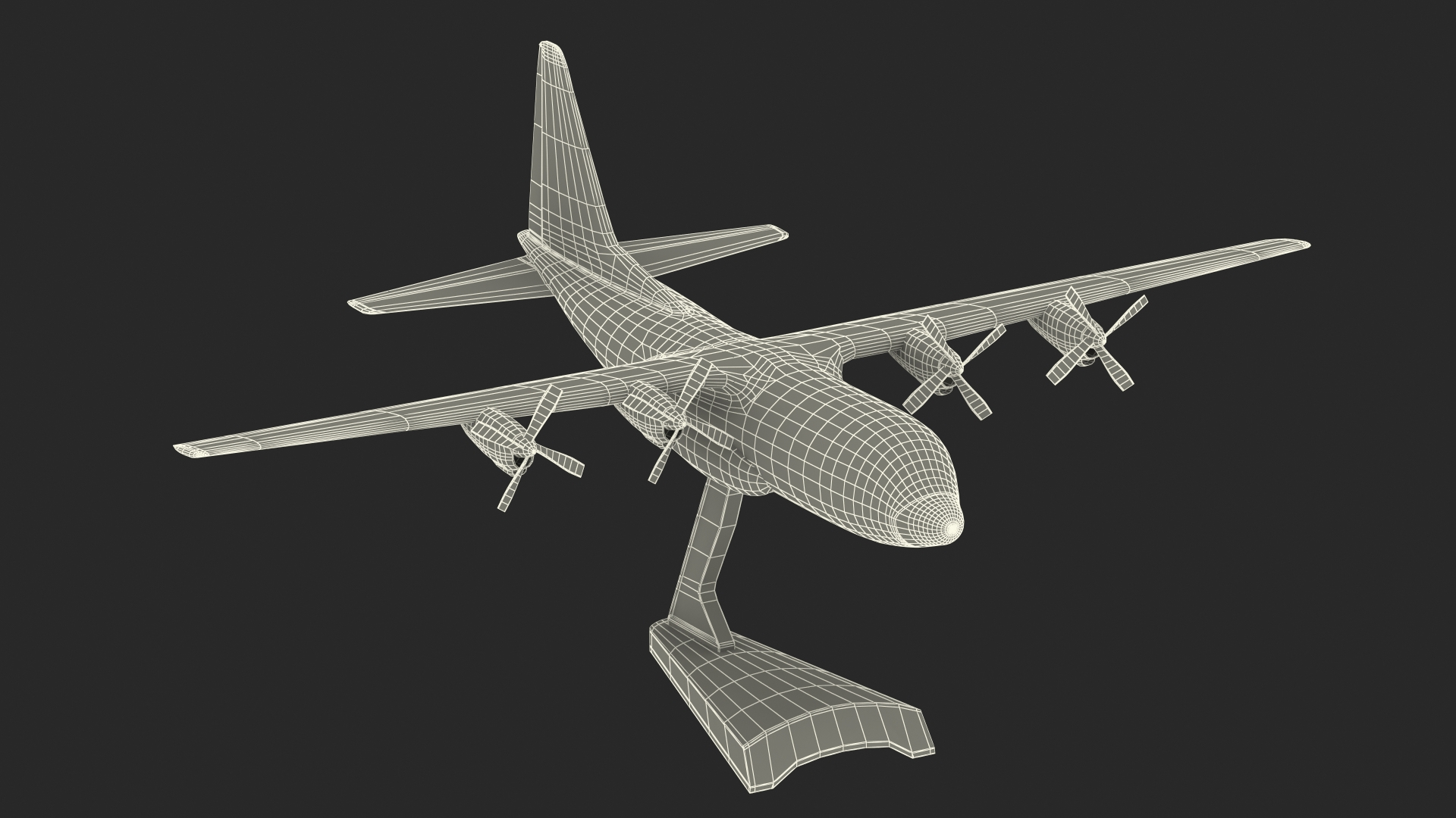 Turboprop Military Transport Aircraft Scale Model With Stand 3D Model ...