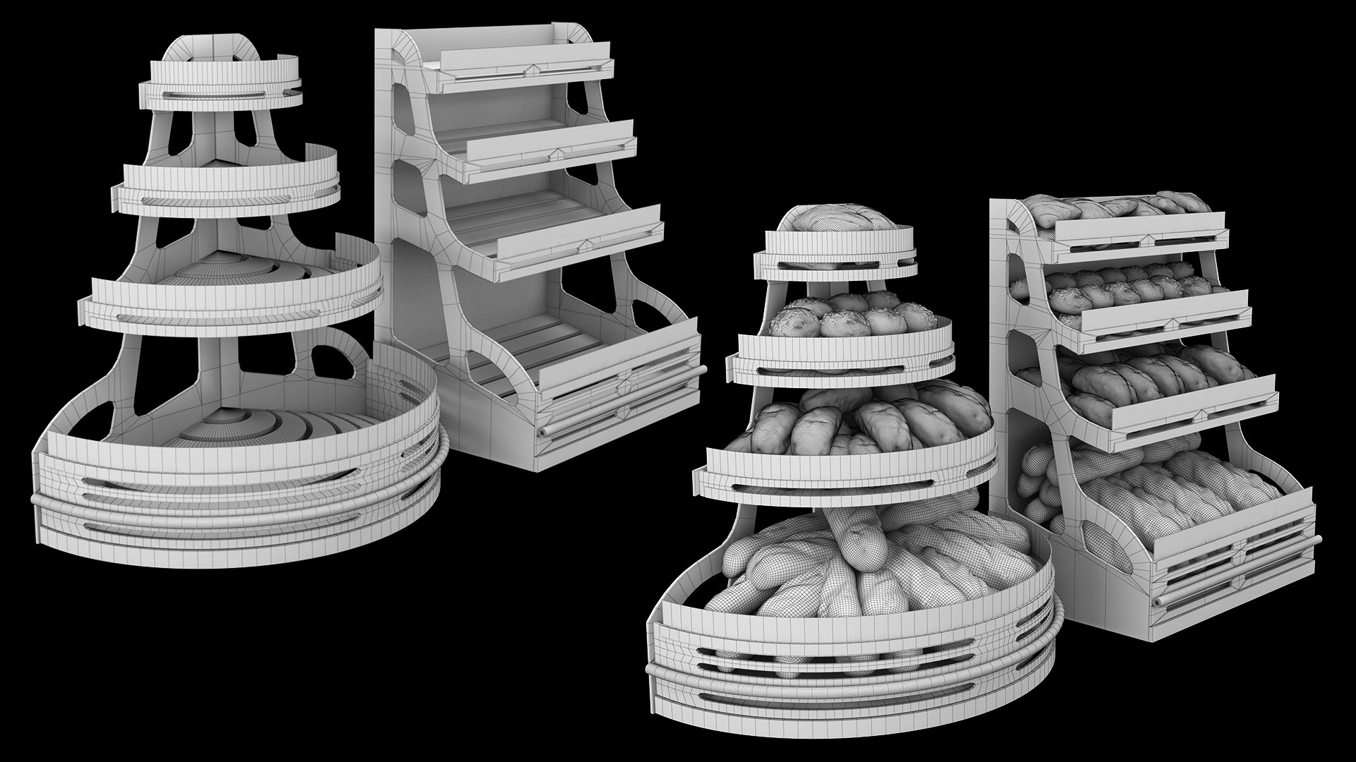 Bread Shelving 3D Model - TurboSquid 1700214