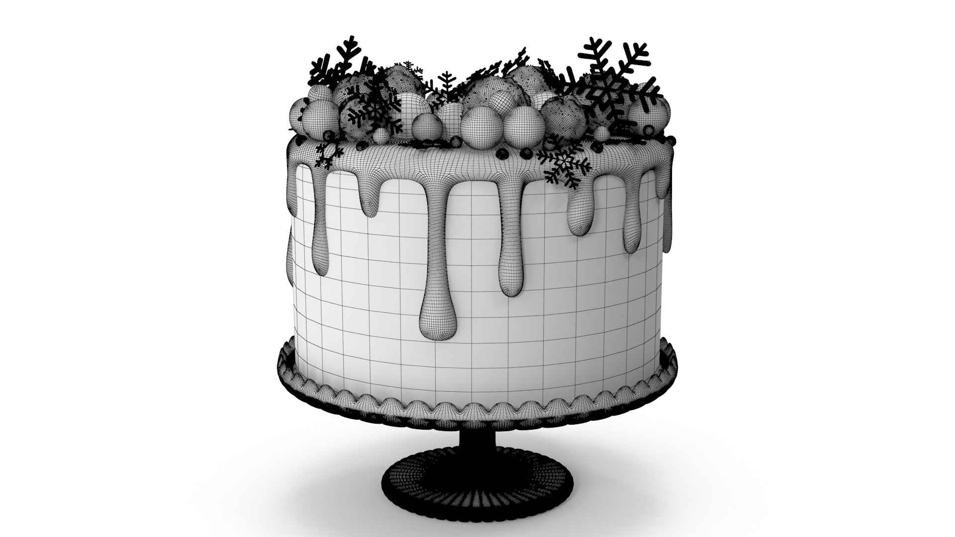 Snowflake Drip Cake 3D Model - TurboSquid 1803898