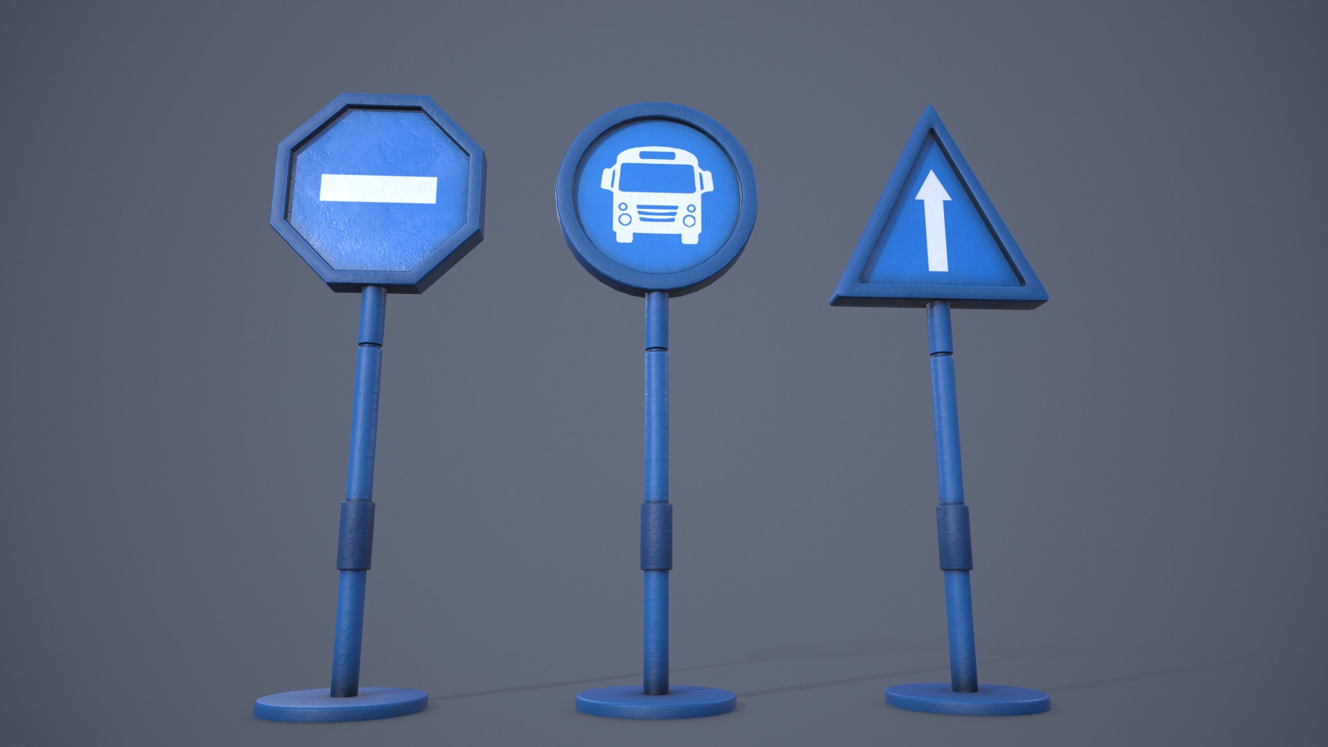 3D Cartoon Street Traffic Sign Model - TurboSquid 1548768