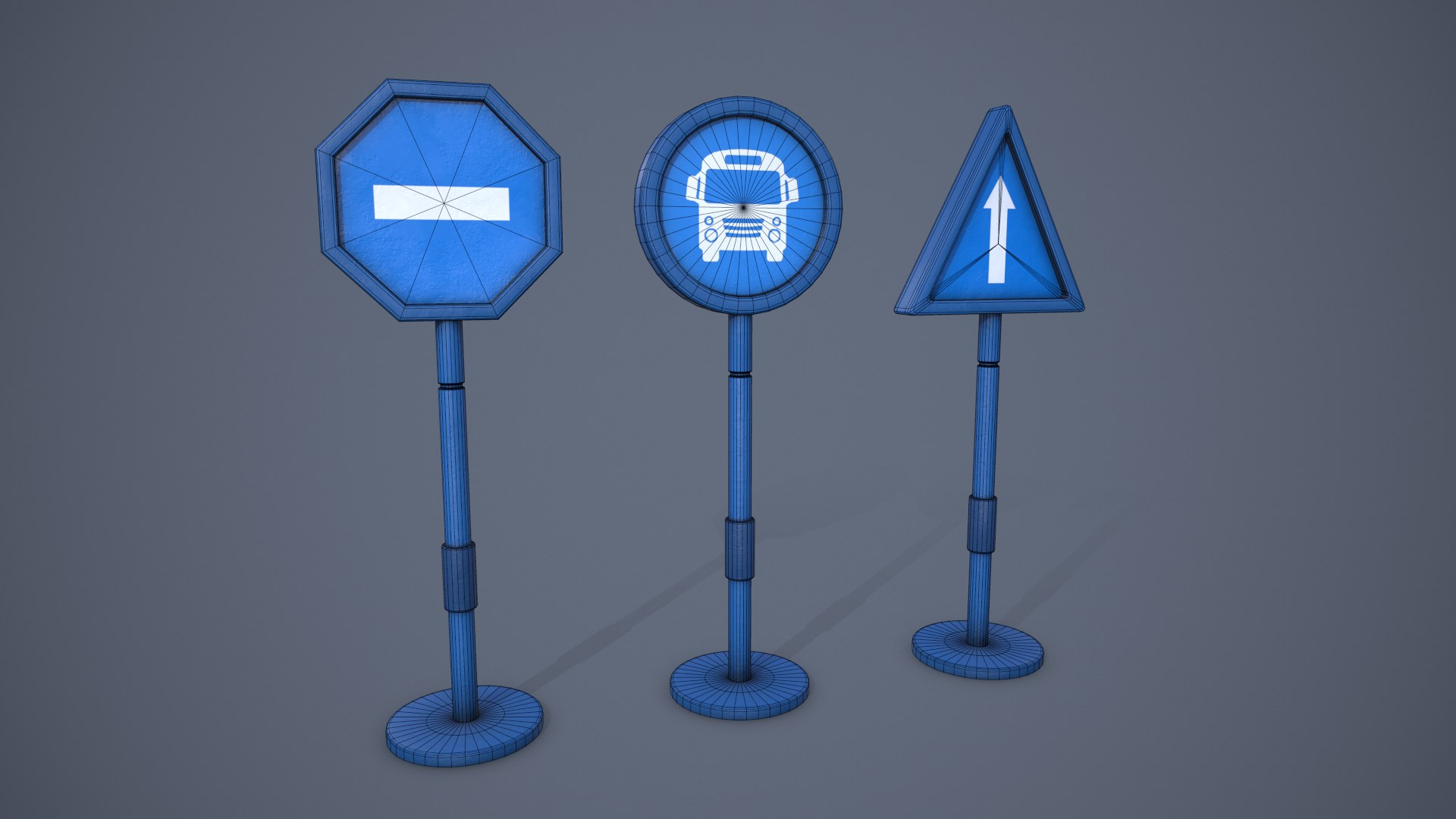 3D Cartoon Street Traffic Sign Model - TurboSquid 1548768