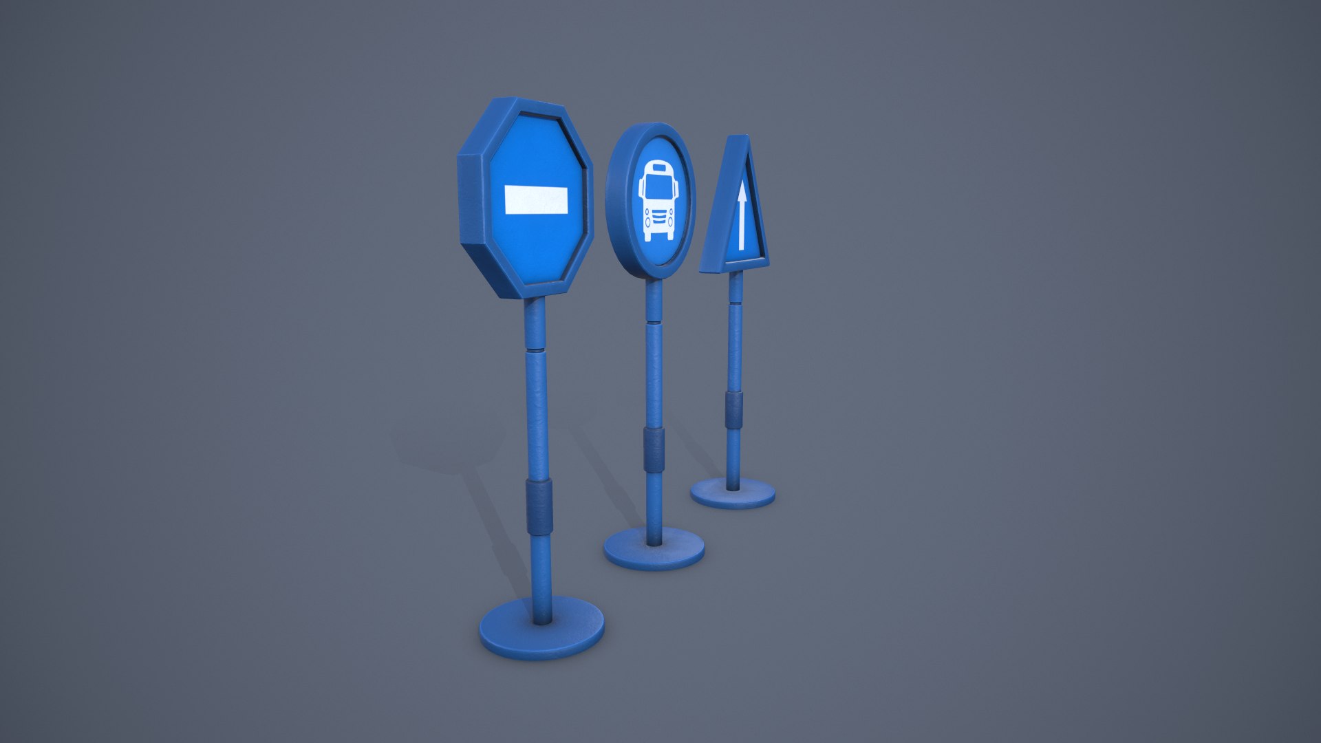 3D Cartoon Street Traffic Sign Model - TurboSquid 1548768