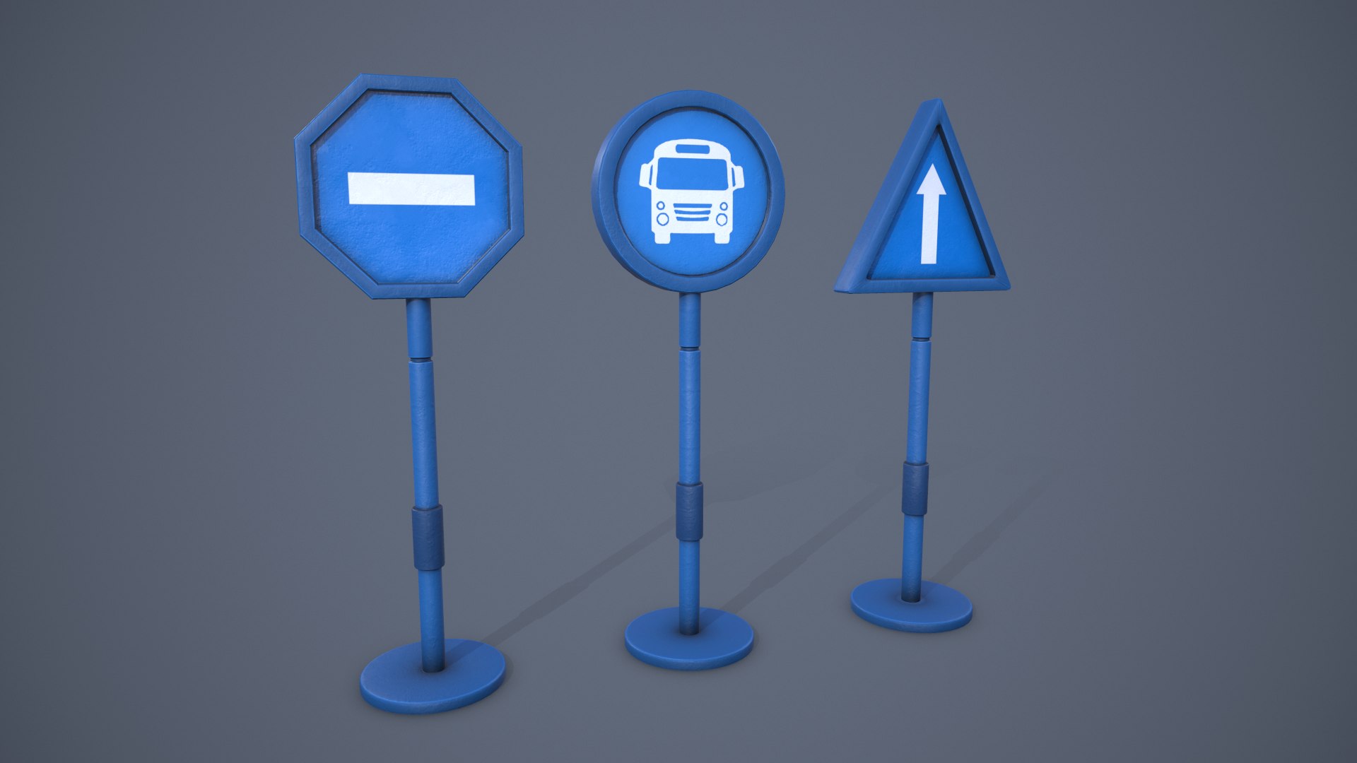 3D Cartoon Street Traffic Sign Model - TurboSquid 1548768