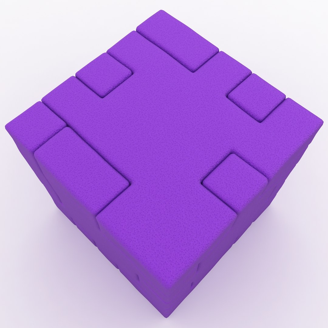 Happy Cube Purple Animation 3d Model