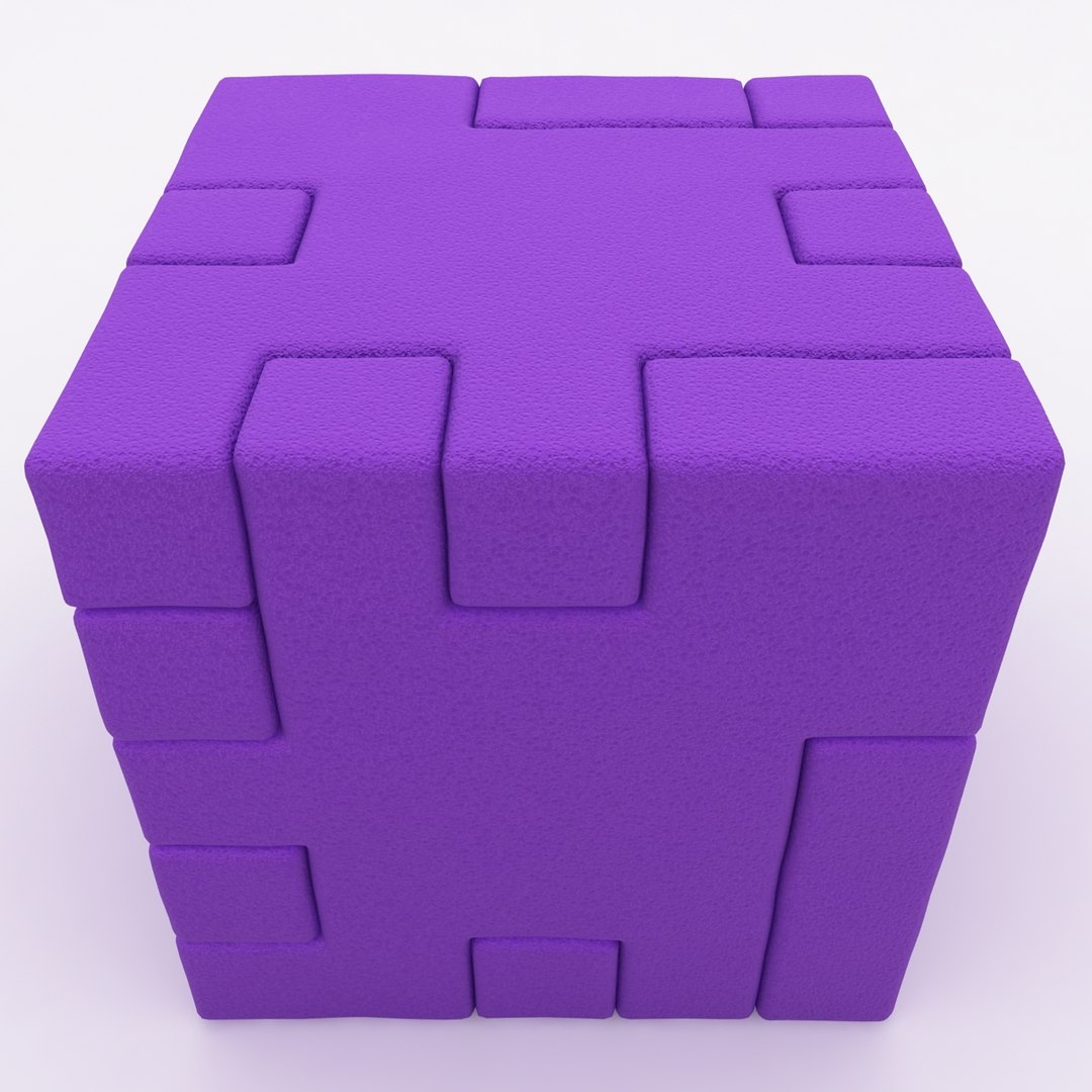Happy Cube Purple Animation 3d Model