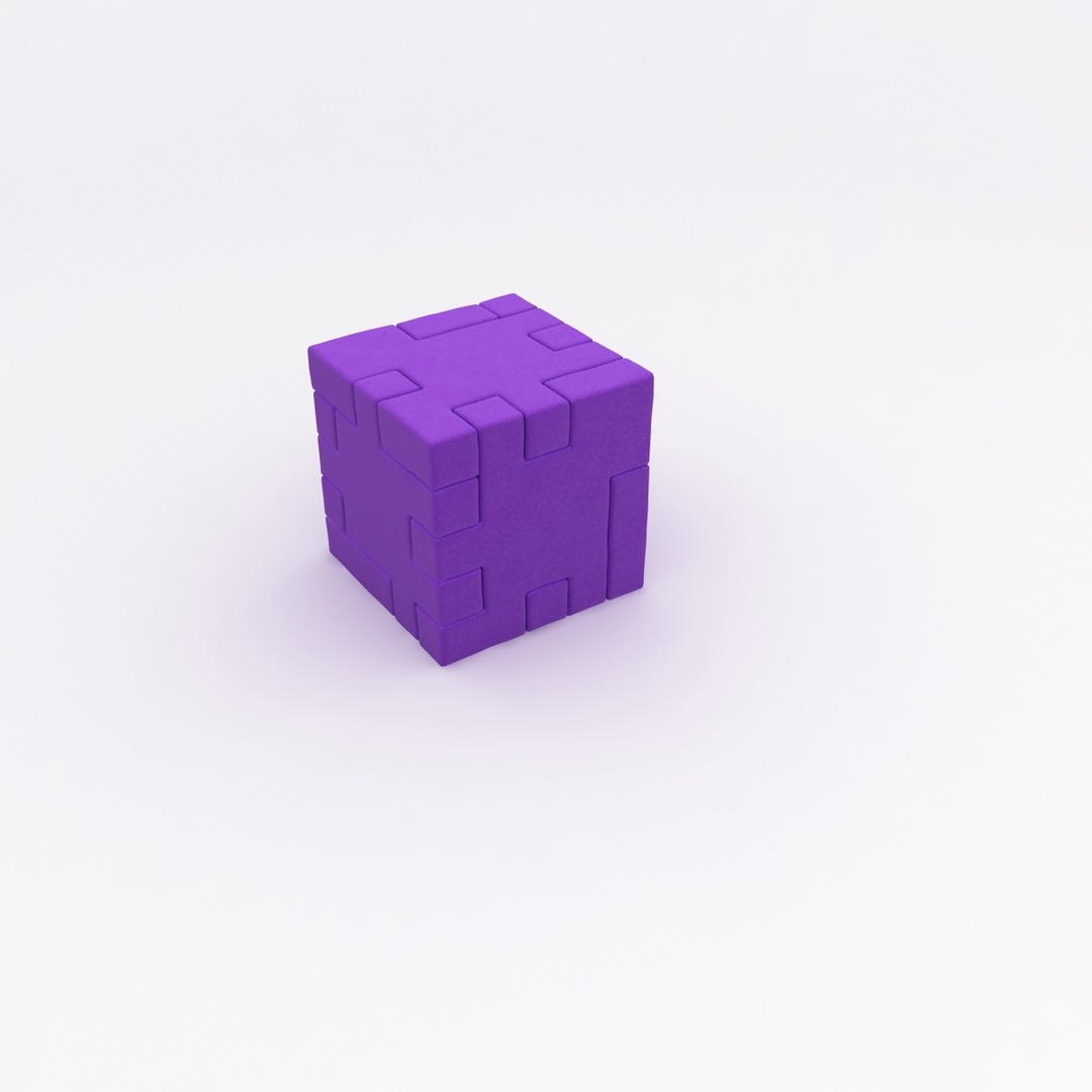 Happy Cube Purple Animation 3d Model
