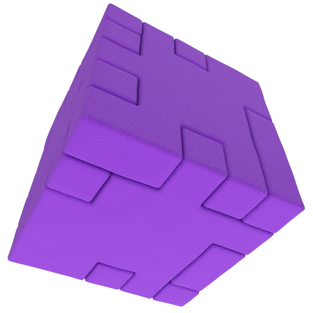 Happy Cube Purple Animation 3d Model