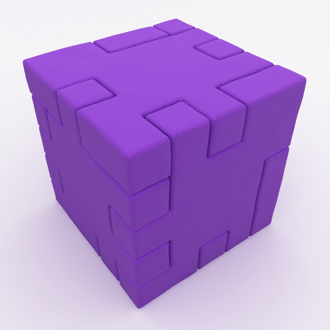 Happy Cube Purple Animation 3d Model