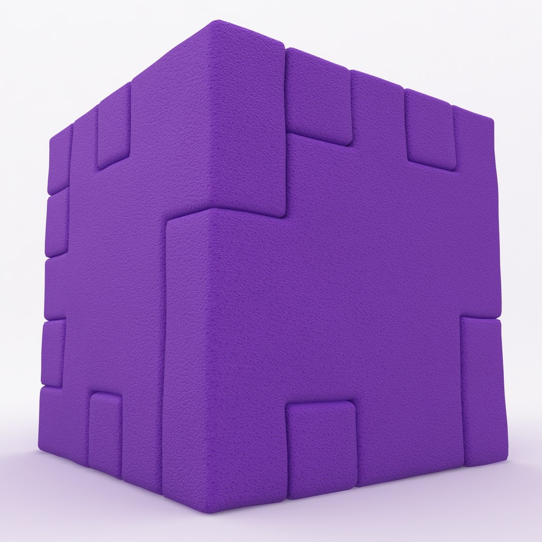 Happy Cube Purple Animation 3d Model