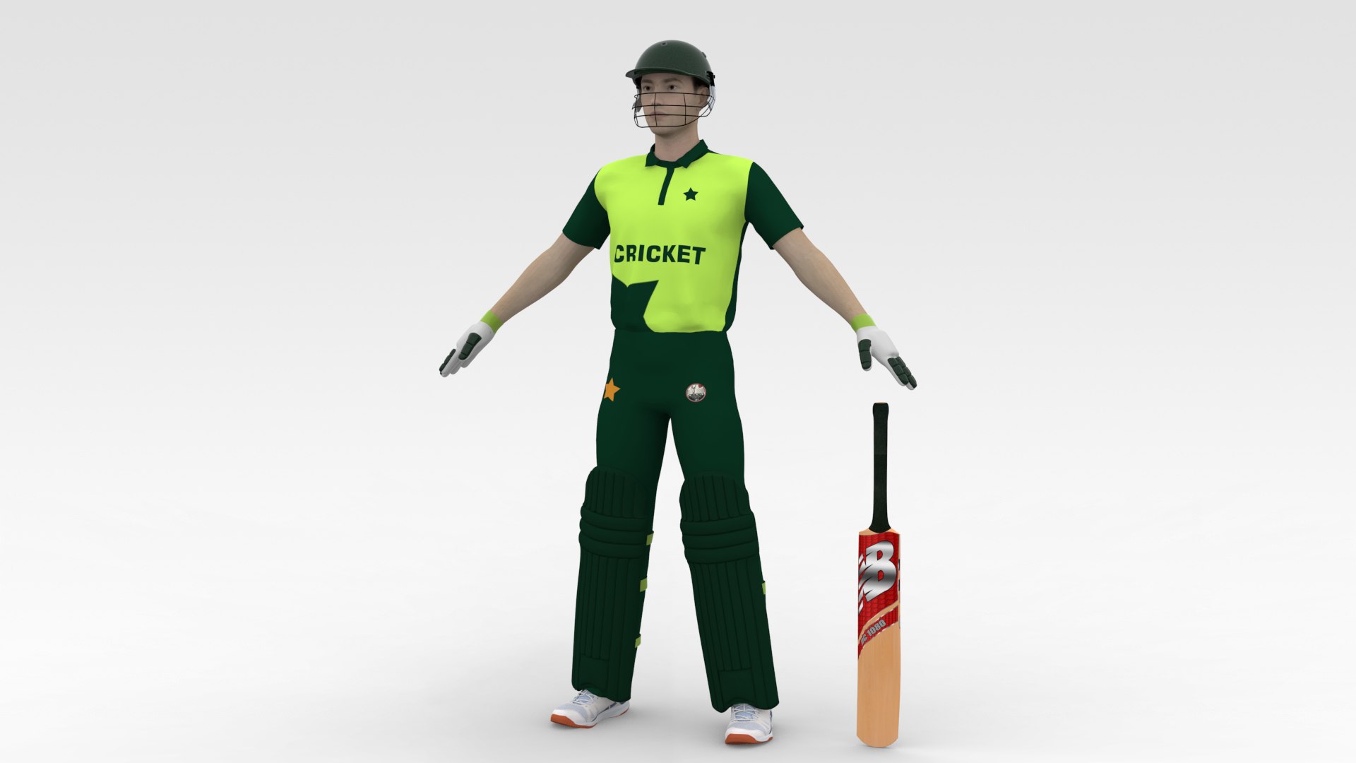 3D Model Cricket Batsman V3 - TurboSquid 1830493
