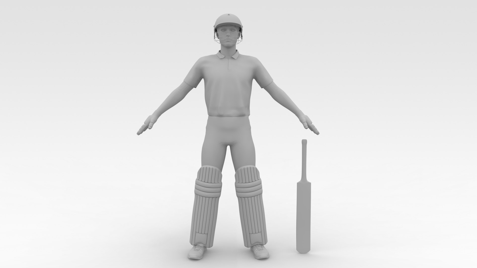 3D Model Cricket Batsman V3 - TurboSquid 1830493