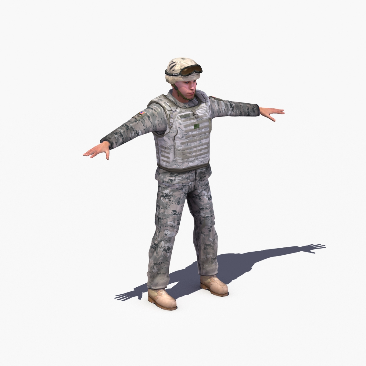 3d army soldier model