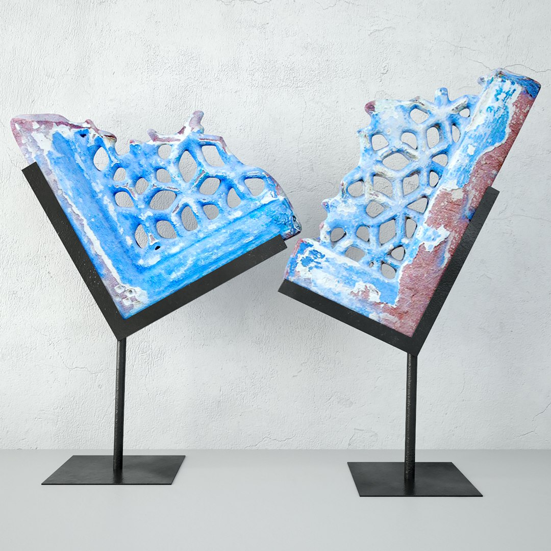 Antique Stone Jali Fragments On Stand 3D - TurboSquid 2129449