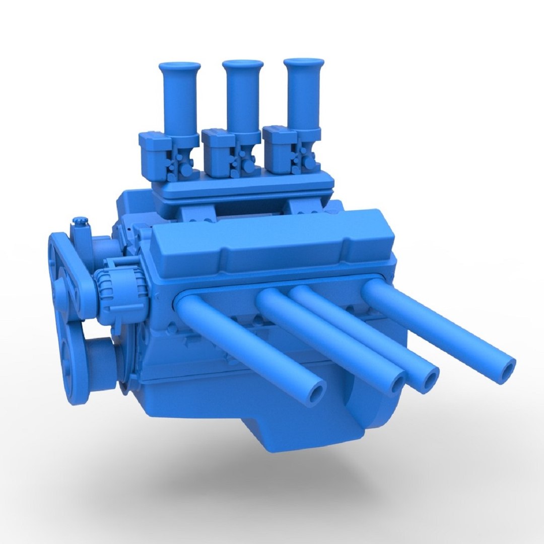 Diecast Engine V8 For Hot Rod Version 2 Scale 1 To 25 3D Model ...