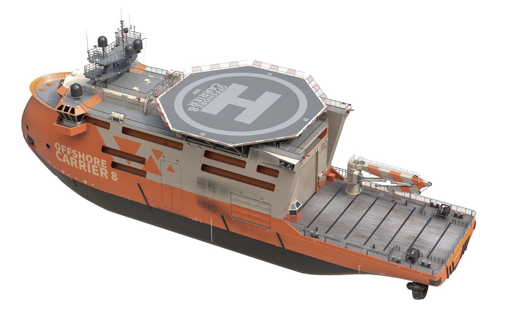 Offshore Construction Vessels OCV Orange Model - TurboSquid 2149068