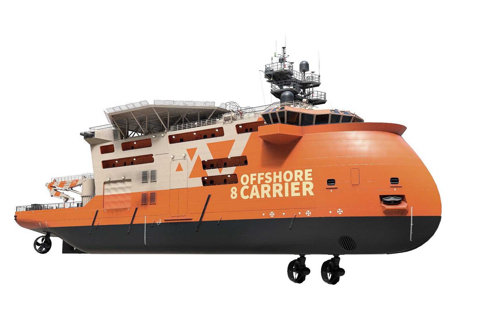 Offshore Construction Vessels OCV Orange Model - TurboSquid 2149068
