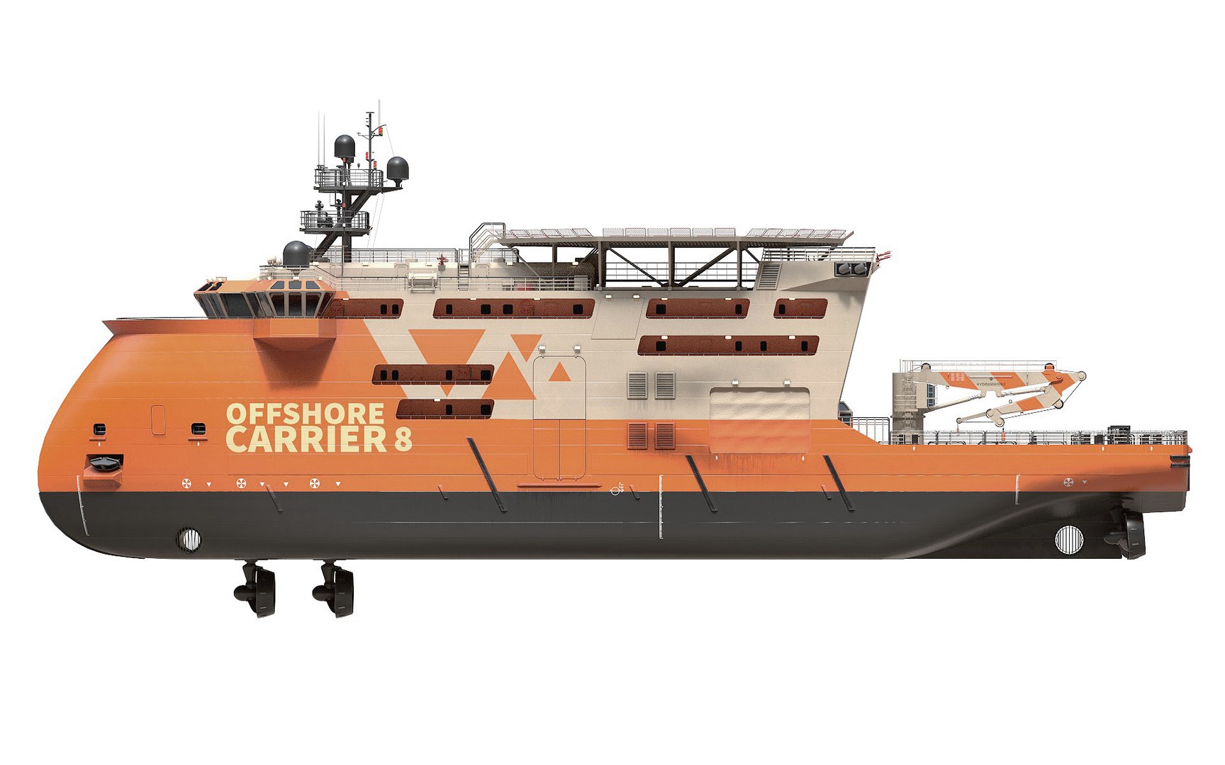 Offshore Construction Vessels OCV Orange Model - TurboSquid 2149068