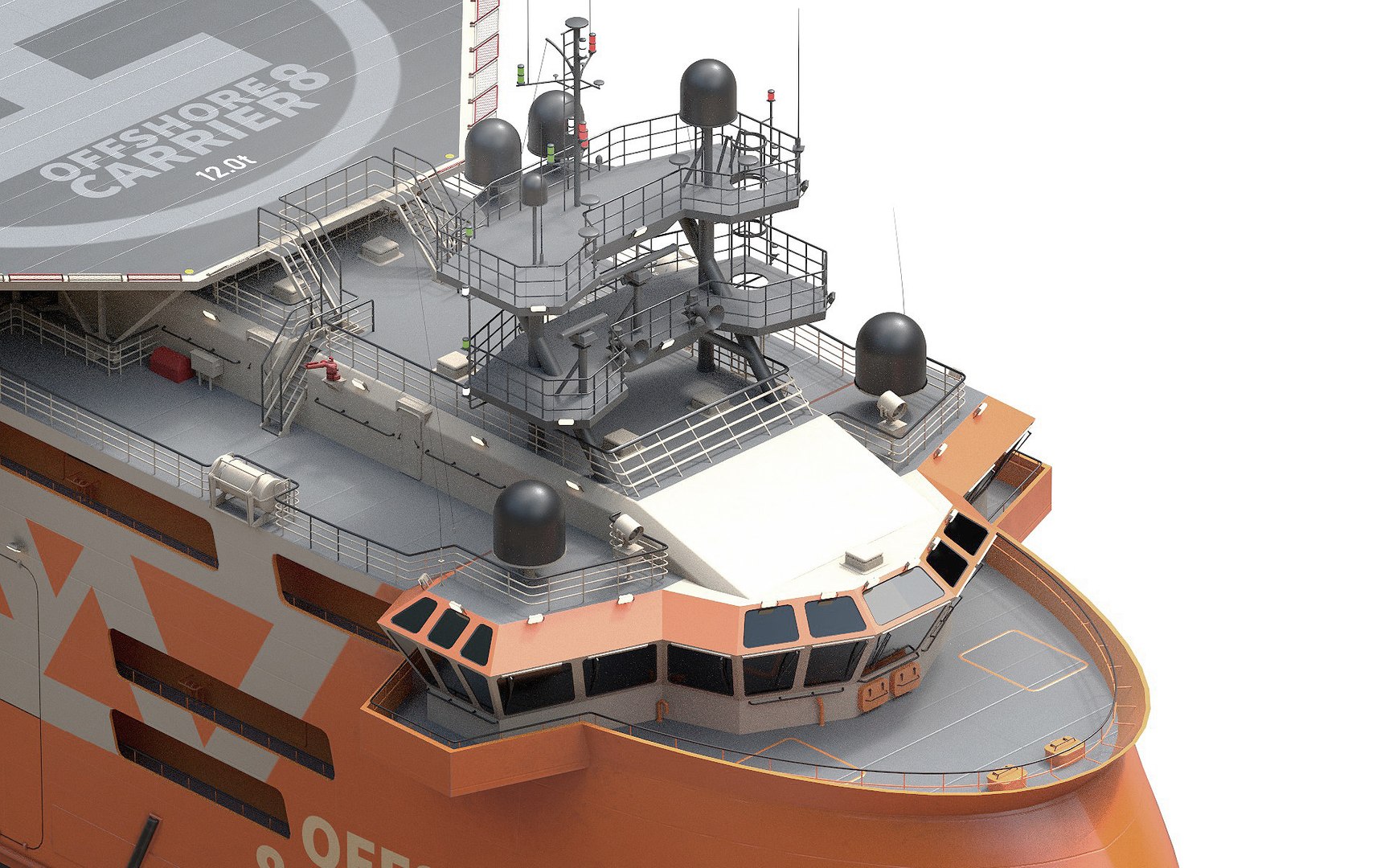Offshore Construction Vessels OCV Orange Model - TurboSquid 2149068