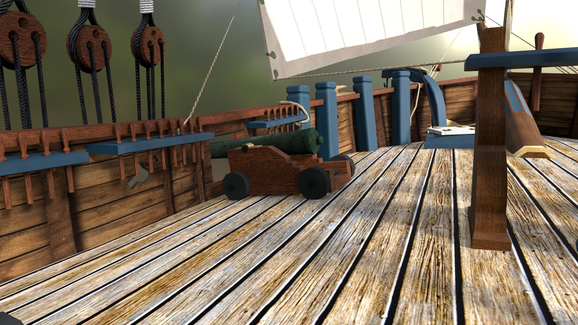 3D British Sloop MEDIATOR - Gunship 1745 - TurboSquid 1875070