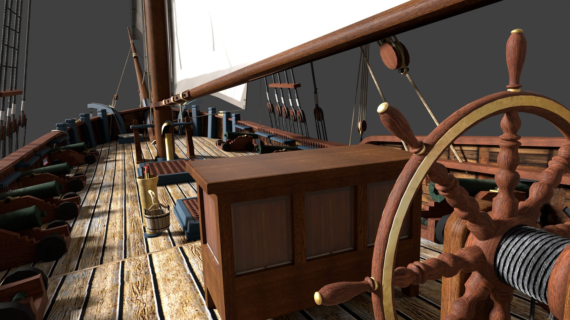 3D British Sloop MEDIATOR - Gunship 1745 - TurboSquid 1875070