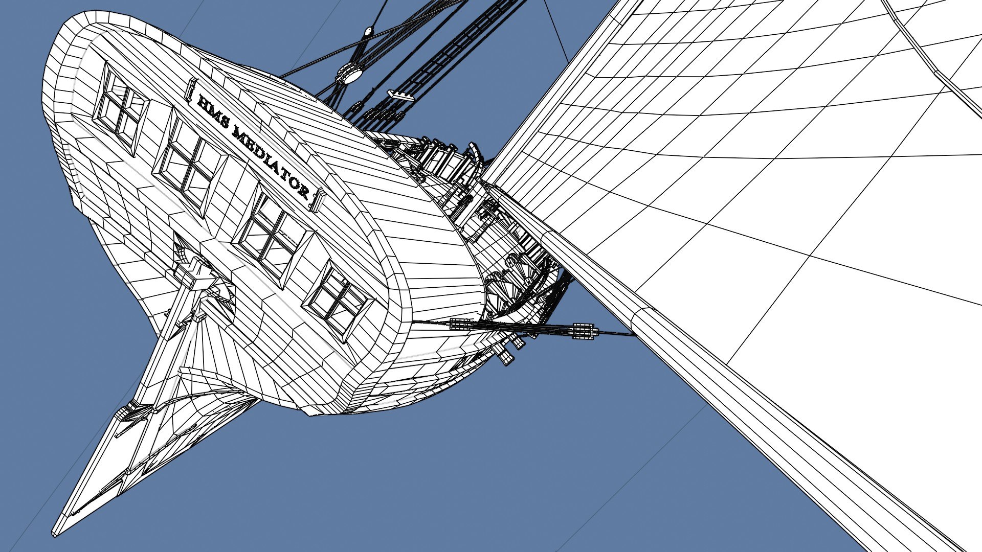 3D British Sloop MEDIATOR - Gunship 1745 - TurboSquid 1875070