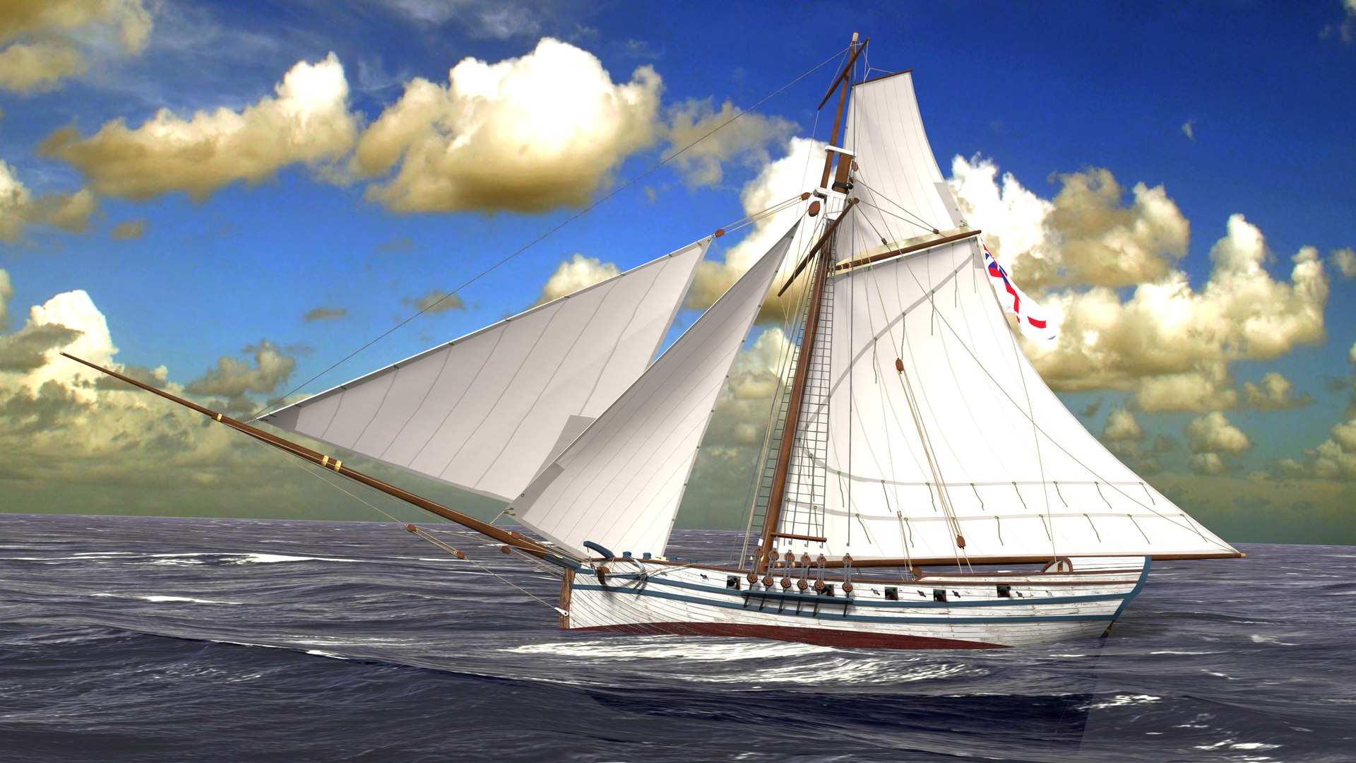 3D British Sloop MEDIATOR - Gunship 1745 - TurboSquid 1875070