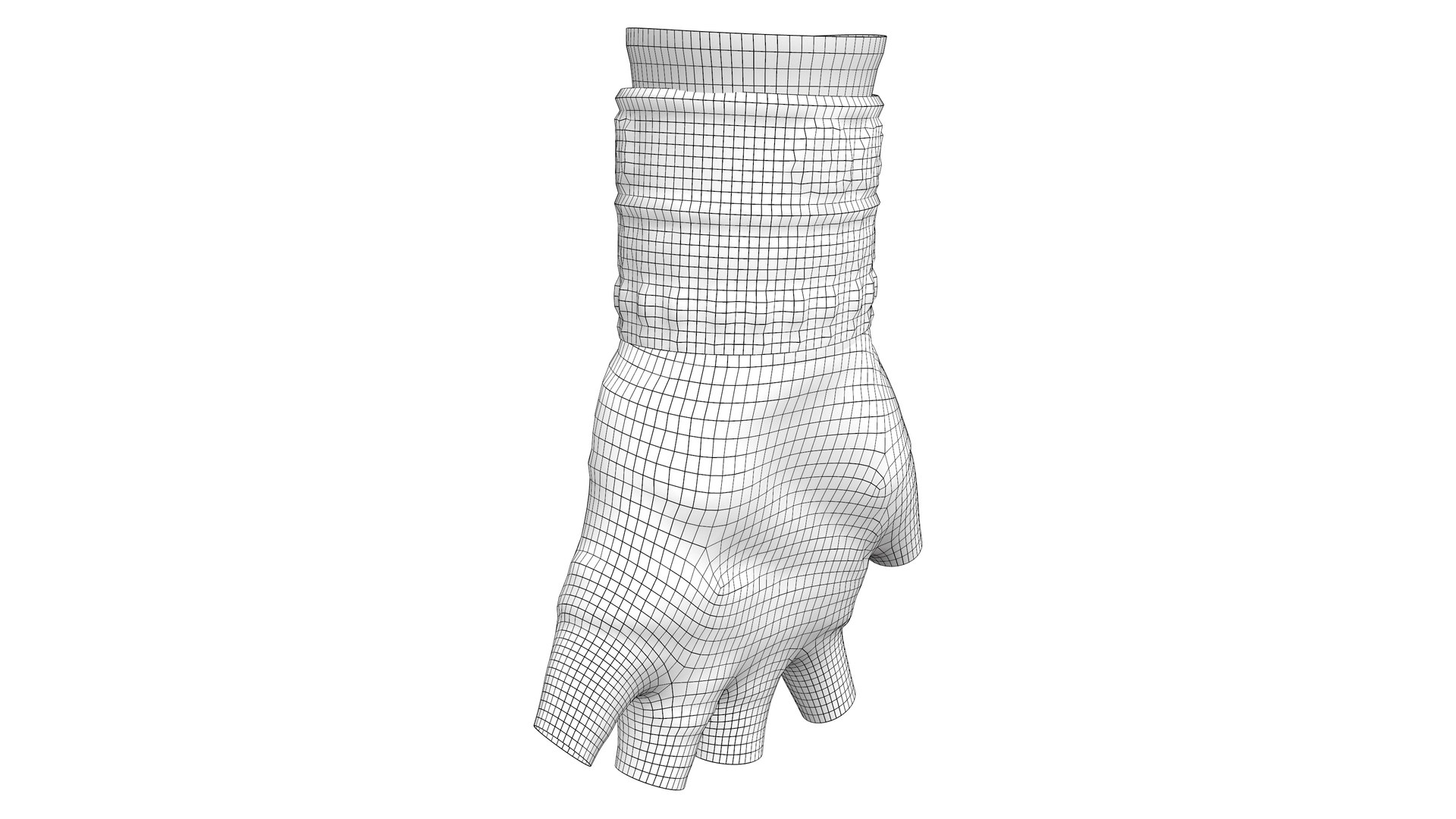 3D Fingerless Gloves With Decorated Wrist Guard And Wrap Model ...