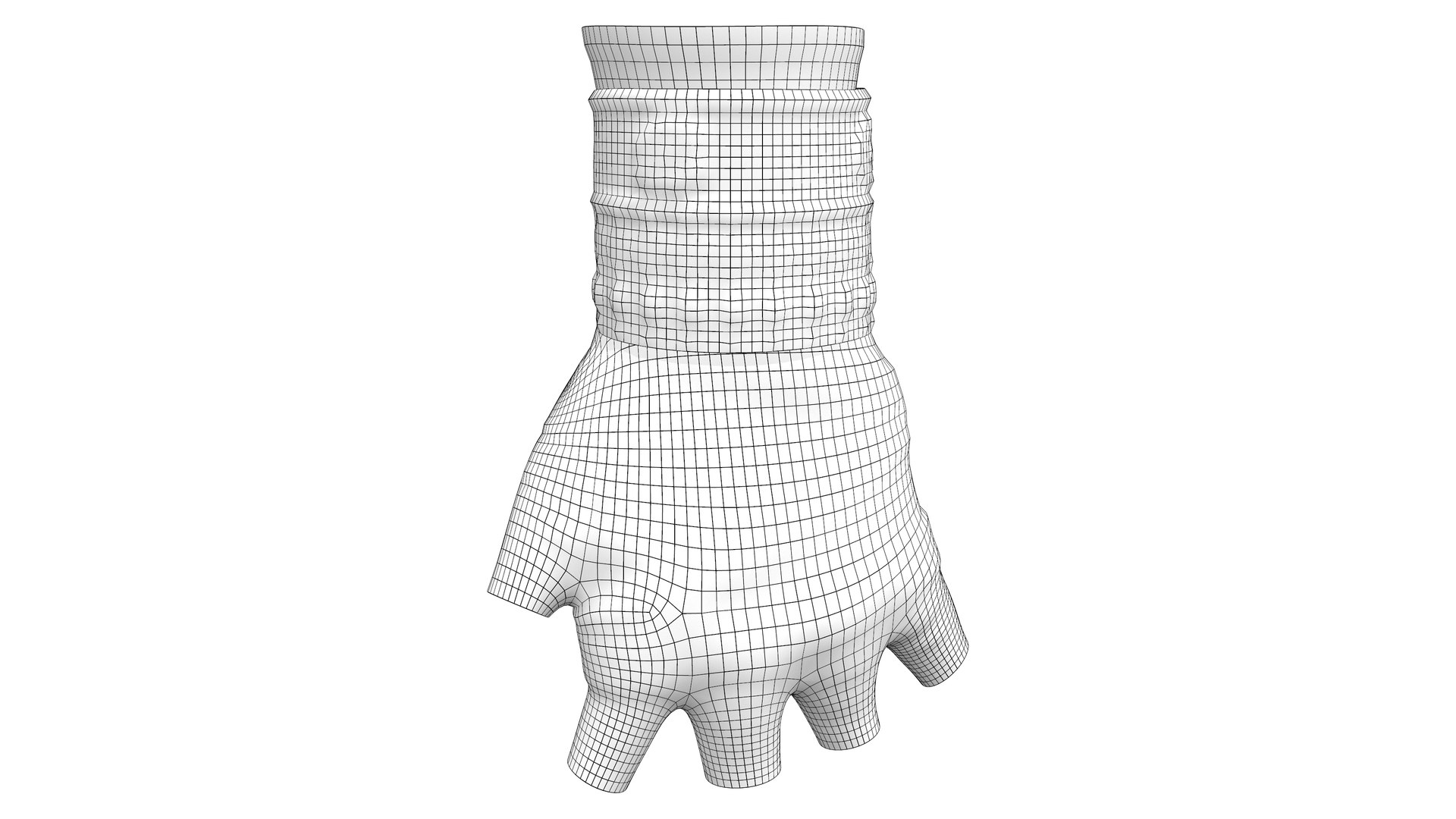 3D Fingerless Gloves With Decorated Wrist Guard And Wrap Model ...