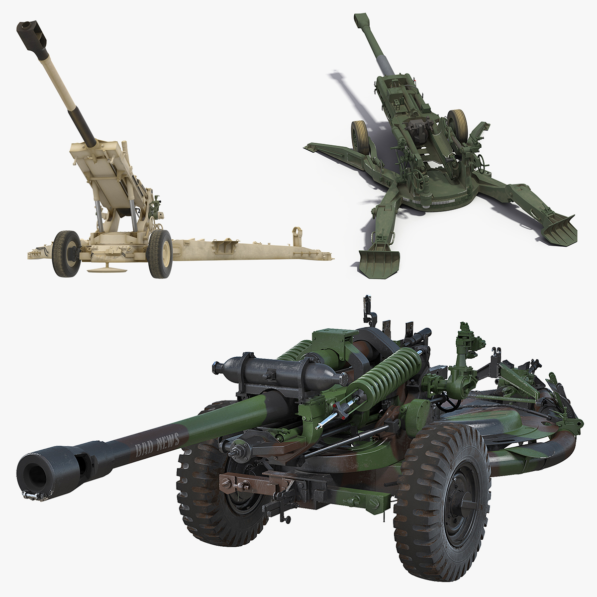 modelo 3d Colección Howitzers - TurboSquid 1342290