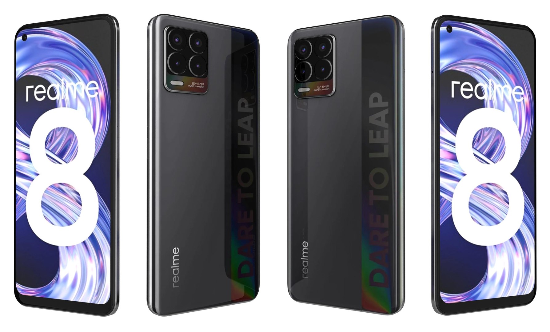 Realme 8 Cyber Black And Cyber Silver 3D model - TurboSquid 1722091