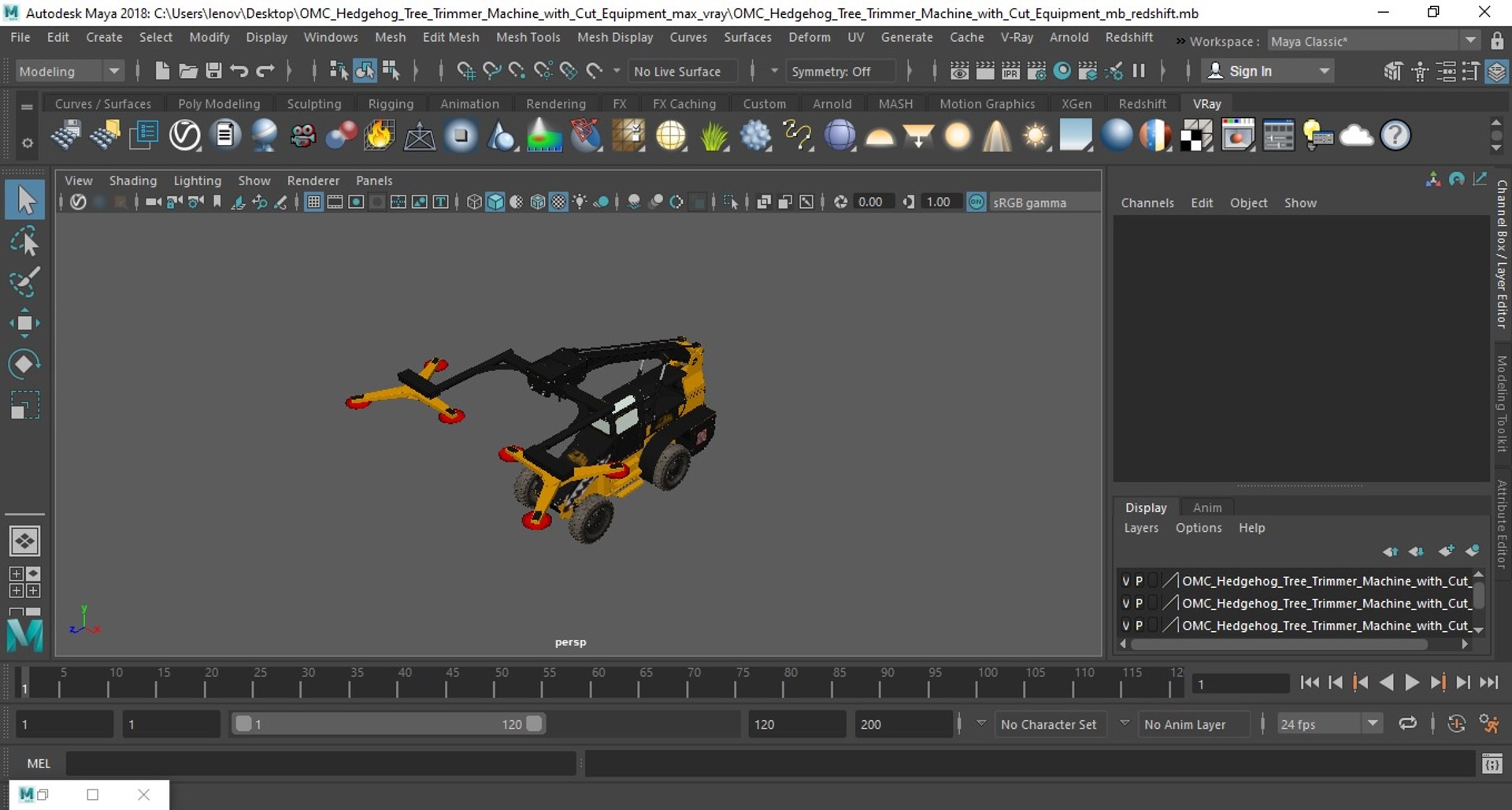 OMC Hedgehog Tree Trimmer Machine With Cut Equipment Model - TurboSquid ...