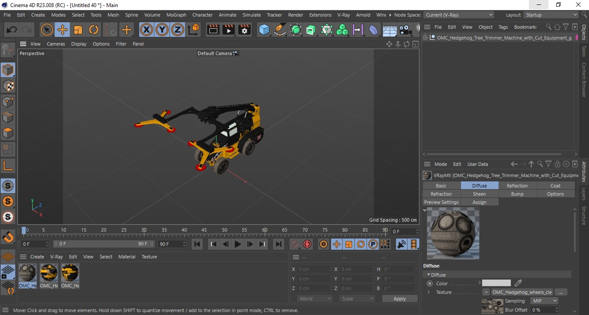 OMC Hedgehog Tree Trimmer Machine With Cut Equipment Model - TurboSquid ...