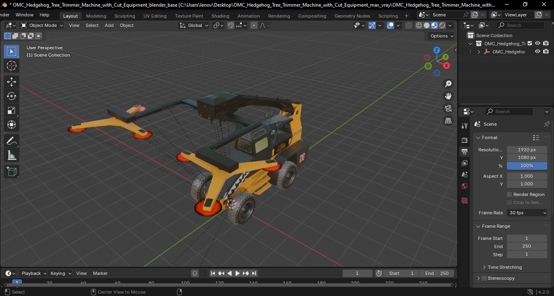 OMC Hedgehog Tree Trimmer Machine With Cut Equipment Model - TurboSquid ...
