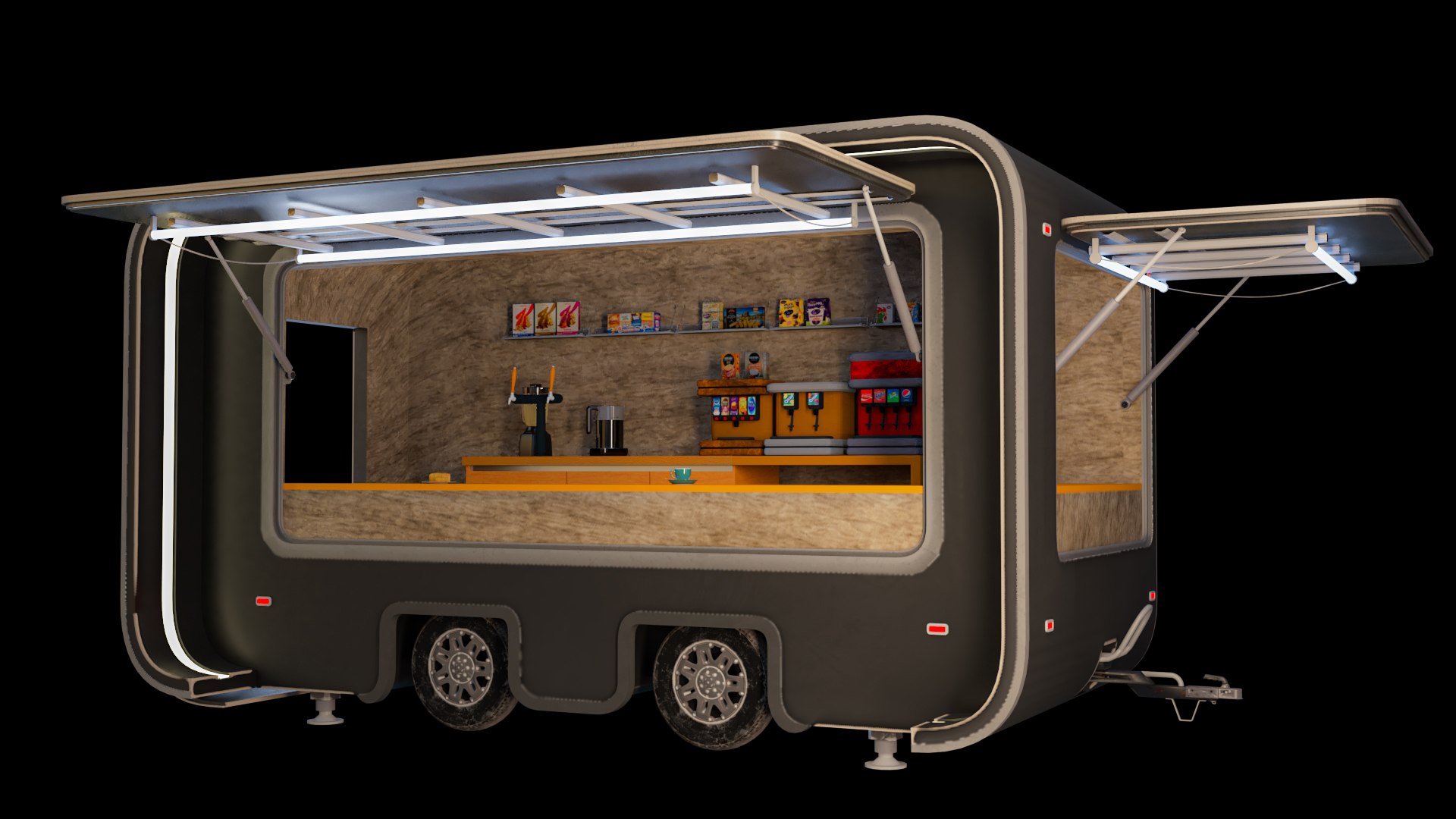 Trailer Coffee Shop 3D Model 3D Model - TurboSquid 1985932