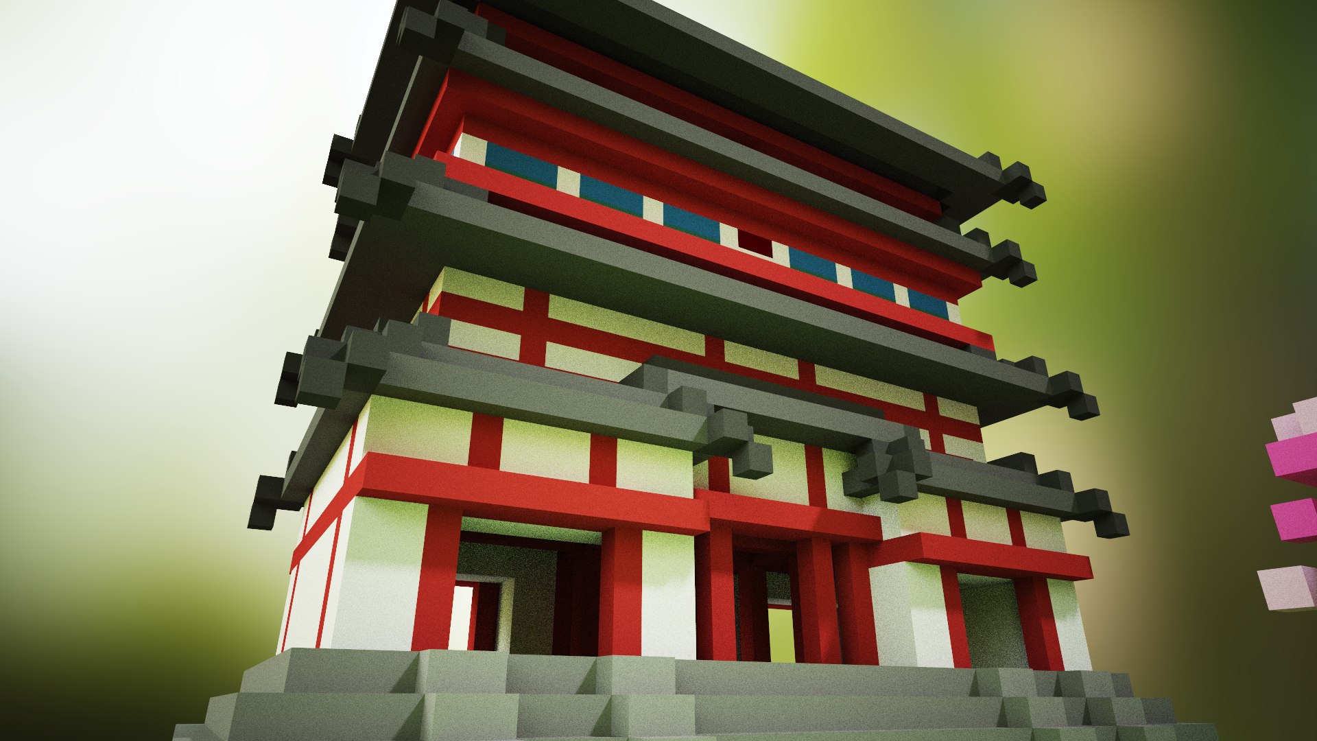 Japanese Monastery Voxel Art 3D - TurboSquid 2127739