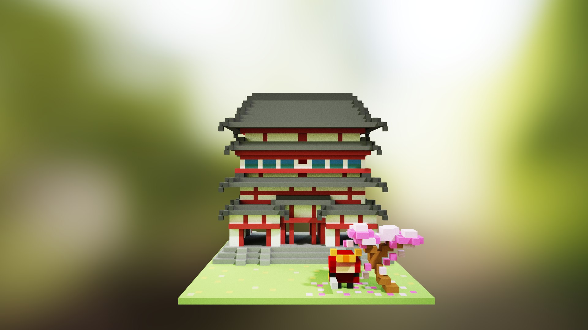 Japanese Monastery Voxel Art 3D - TurboSquid 2127739