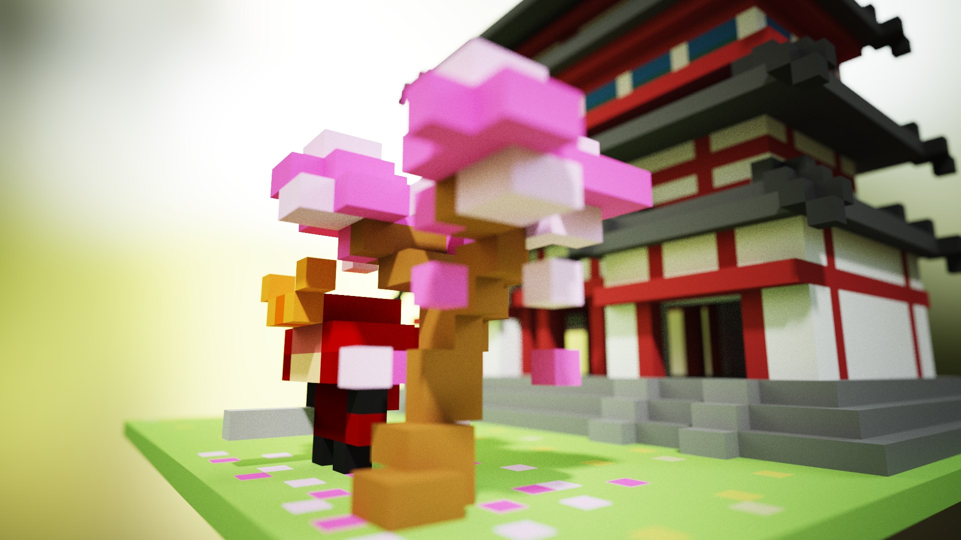 Japanese Monastery Voxel Art 3D - TurboSquid 2127739