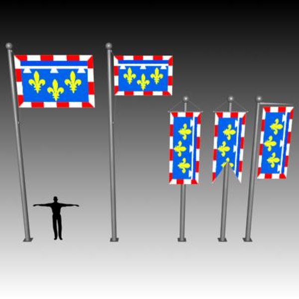 3d model flag banner