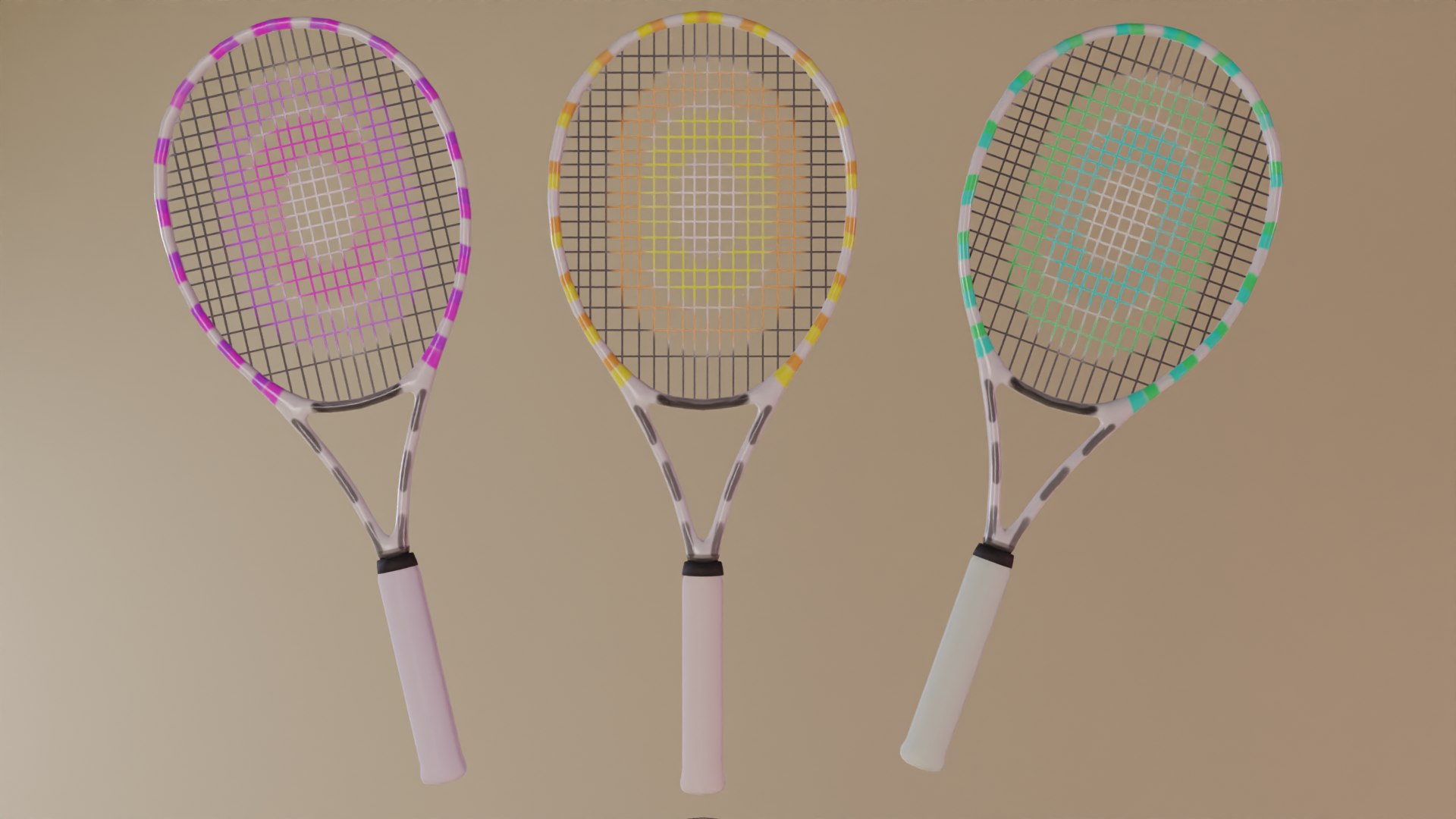 3D Low Poly Tennis Racket Pack Low-poly 3D Model - TurboSquid 1921415